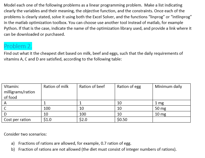 Solved Can you Solve this problem once by Excel and by | Chegg.com