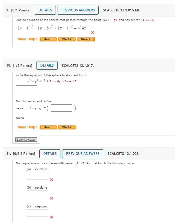 Solved 9. [0/1 Points) DETAILS PREVIOUS ANSWERS SCALCET8 | Chegg.com