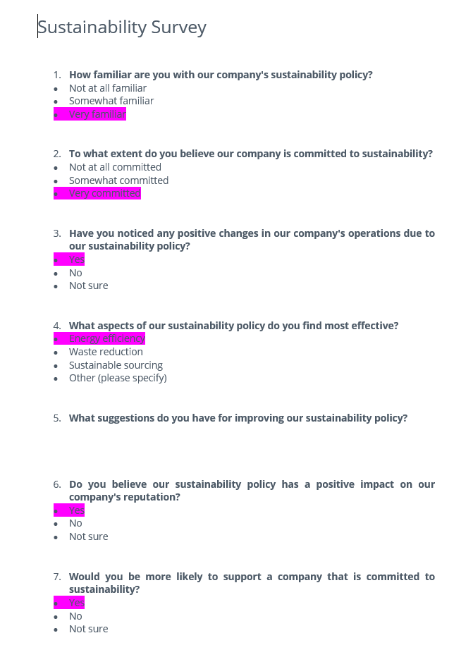 Solved 2. ﻿Please find five completed Sustainabilty surveys | Chegg.com