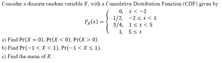 Solved Consider a discrete random variable X, with a | Chegg.com