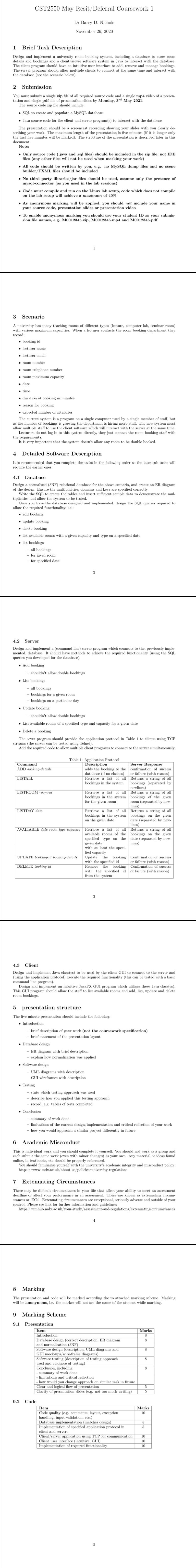 CST2550 May Resit Deferral Coursework 1 Dr Barry D. | Chegg.com