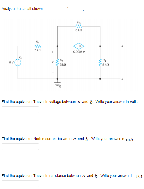Solved Analyze the circuit shown Find the equivalent | Chegg.com