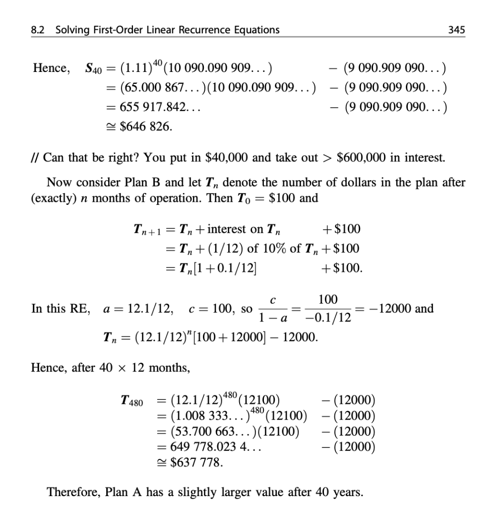 Solved In the compound interest example on P.344. | Chegg.com