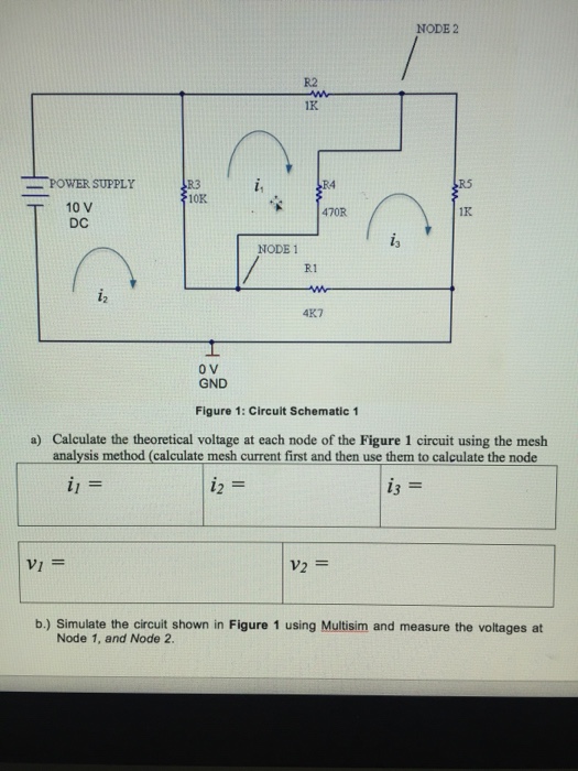 Solved a) Calculate the theoretical voltage at each node | Chegg.com