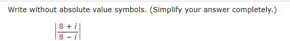 Solved Write without absolute value symbols. (Simplify your | Chegg.com