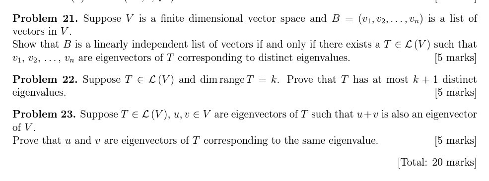 Solved Problem 21. Suppose V is a finite dimensional vector | Chegg.com