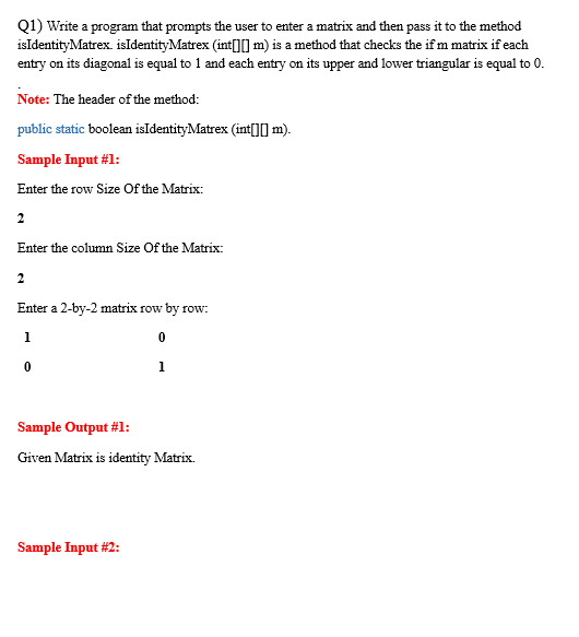Solved Q1) Write a program that prompts the user to enter a | Chegg.com