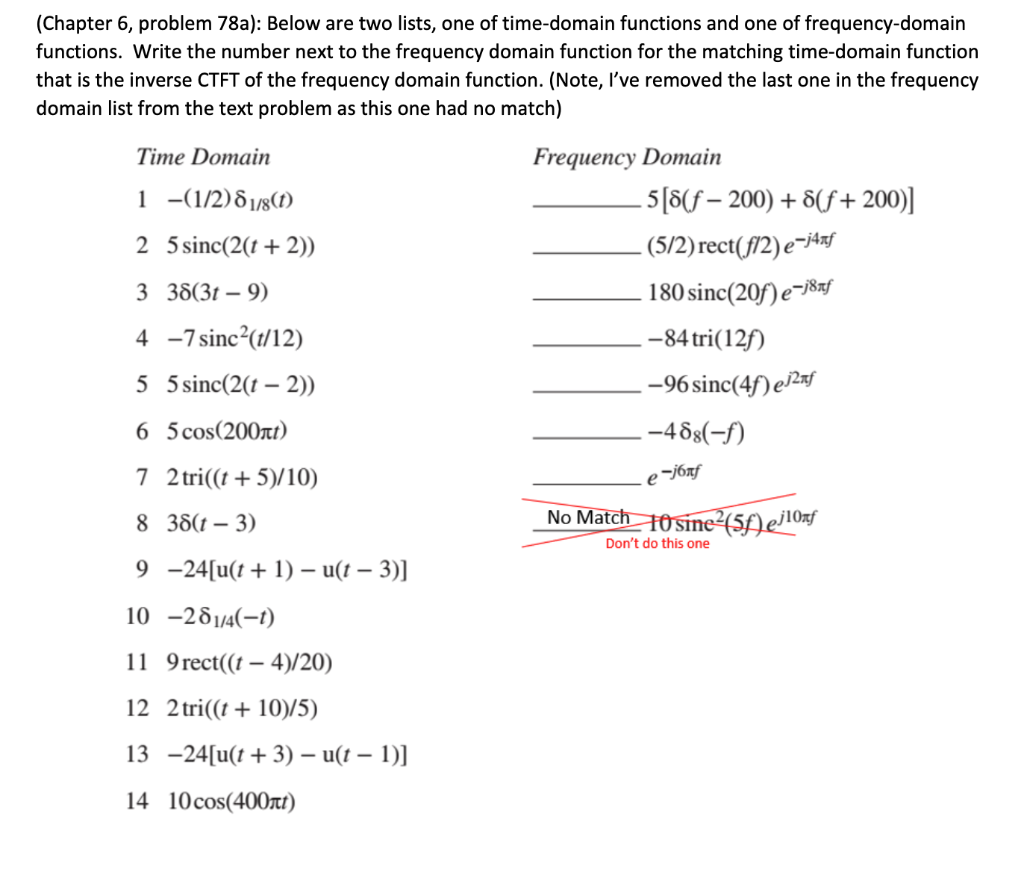 Solved (Chapter 6, problem 78a): Below are two lists, one of | Chegg.com