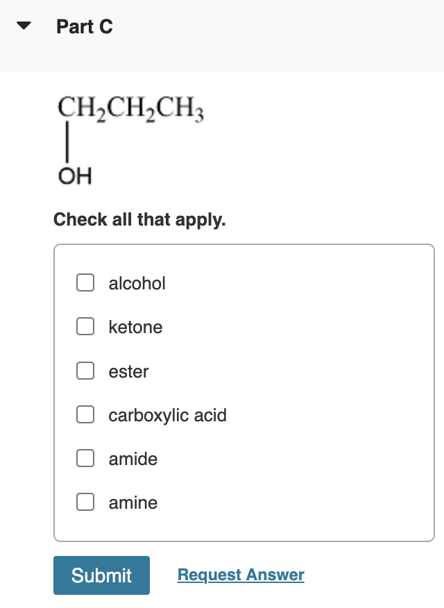 Solved Check All That Apply Alcohol Ketone Ester Carboxylic