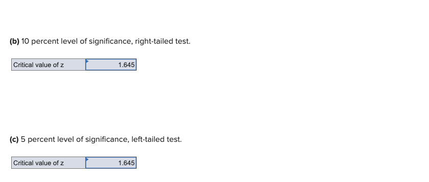 Solved Use Excel to find the critical value of z for each | Chegg.com