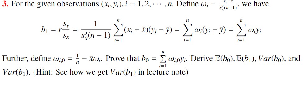 Solved 3. For the given observations (xi, yi), i = 1, 2, · · | Chegg.com Solved 3. For the given observations (xi, yi), i = 1, 2, · · | Chegg.com