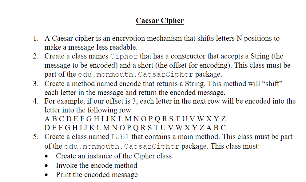 Solved Caesar Cipher 1. A Caesar cipher is an encryption | Chegg.com