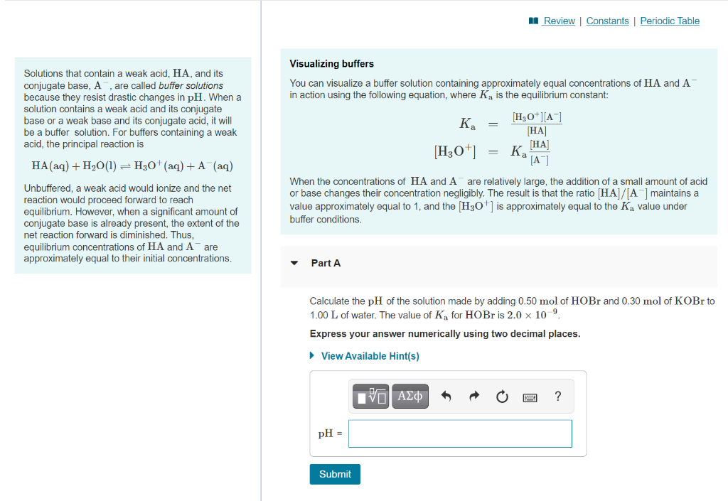 Solved Review Constants Periodic Table Visualizing buffers | Chegg.com