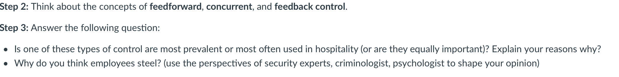 Solved Step 2: Think about the concepts of feedforward, | Chegg.com