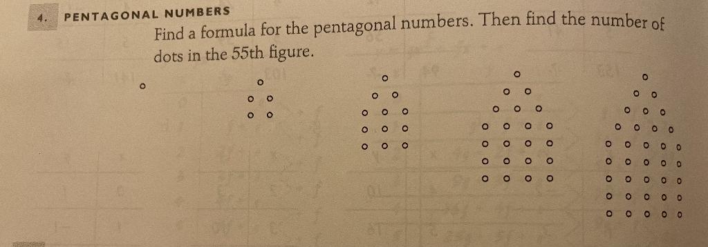 Solved Find a formula for the pentagonal numbers. Then find | Chegg.com