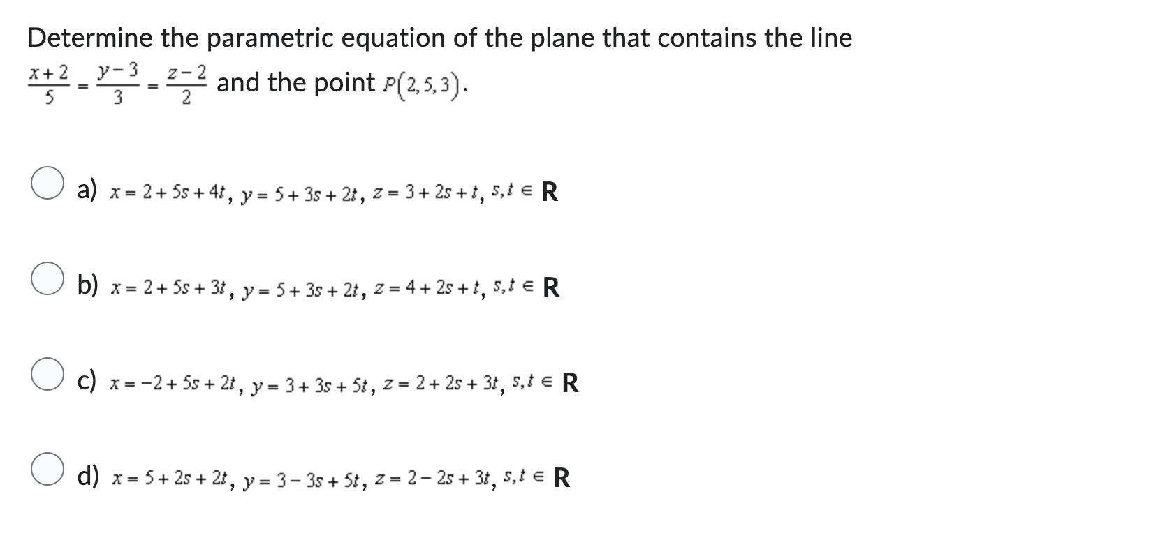 Solved Determine the parametric equation of the plane that | Chegg.com