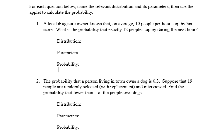 Solved For each question below, name the relevant | Chegg.com