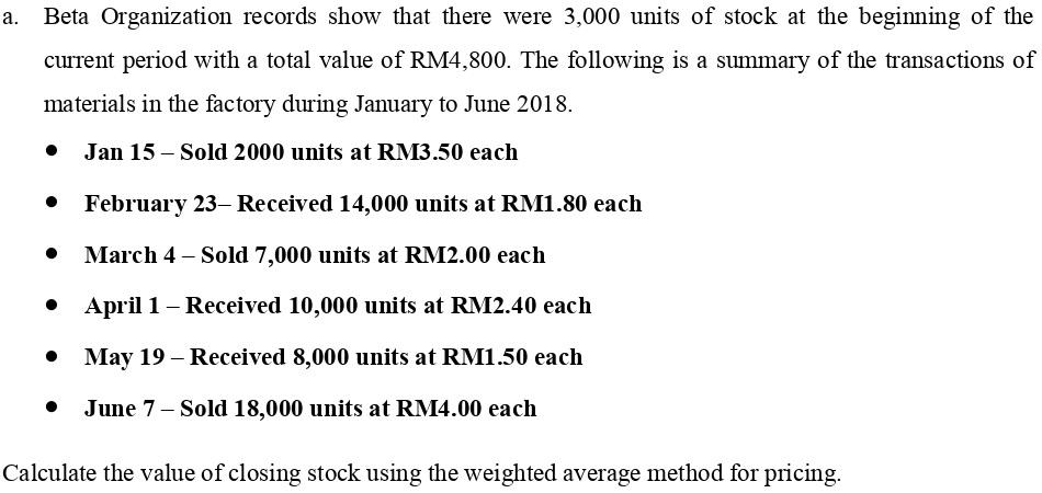 Solved Beta Organization records show that there were 3,000 | Chegg.com