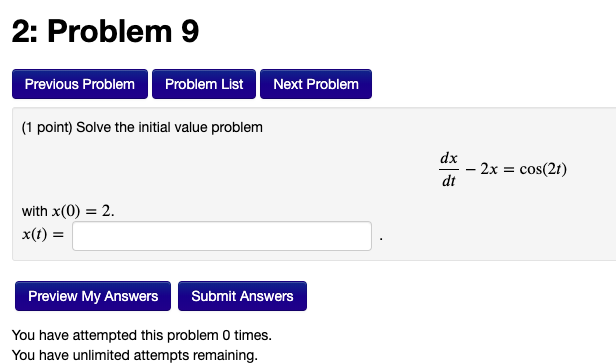 Solved 2: Problem 9 Previous Problem Problem List Next | Chegg.com