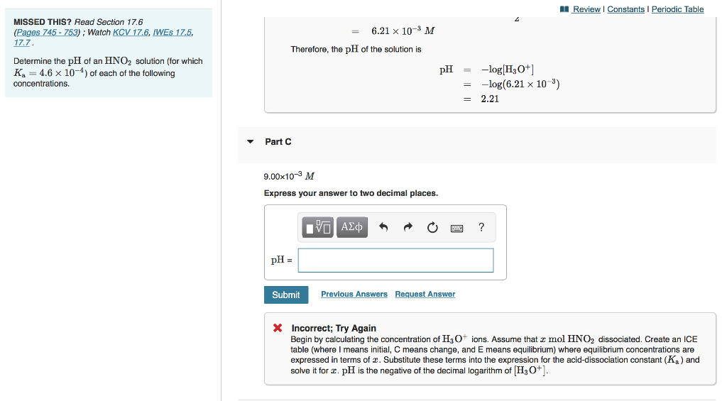 Solved A Review Constants Periodic Table MISSED THIS? Read | Chegg.com