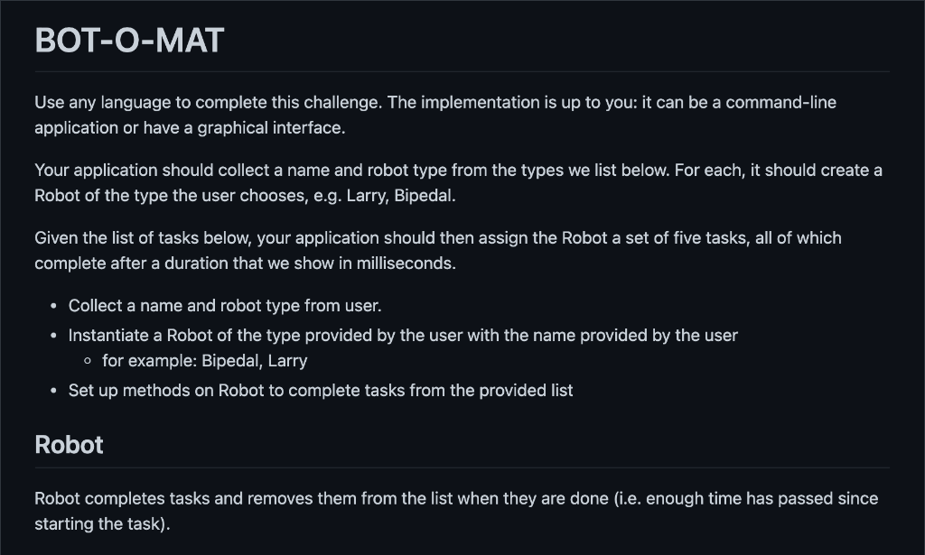 BOT-O-MAT Use any language to complete this | Chegg.com