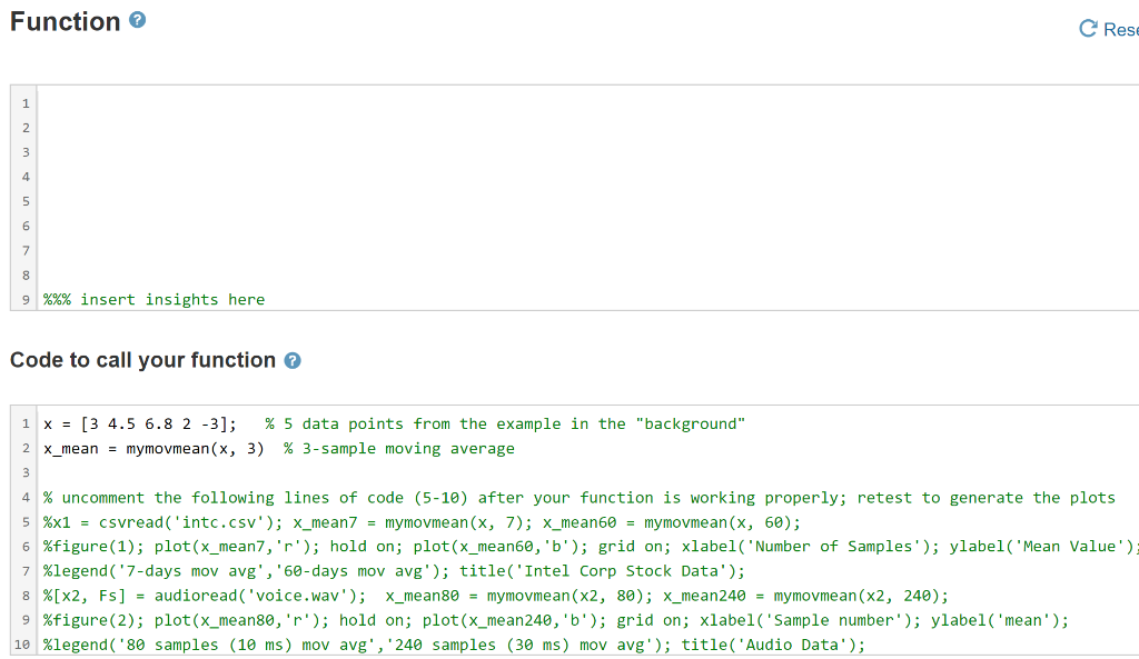 Solved Background: Moving Average The mean is calculated | Chegg.com