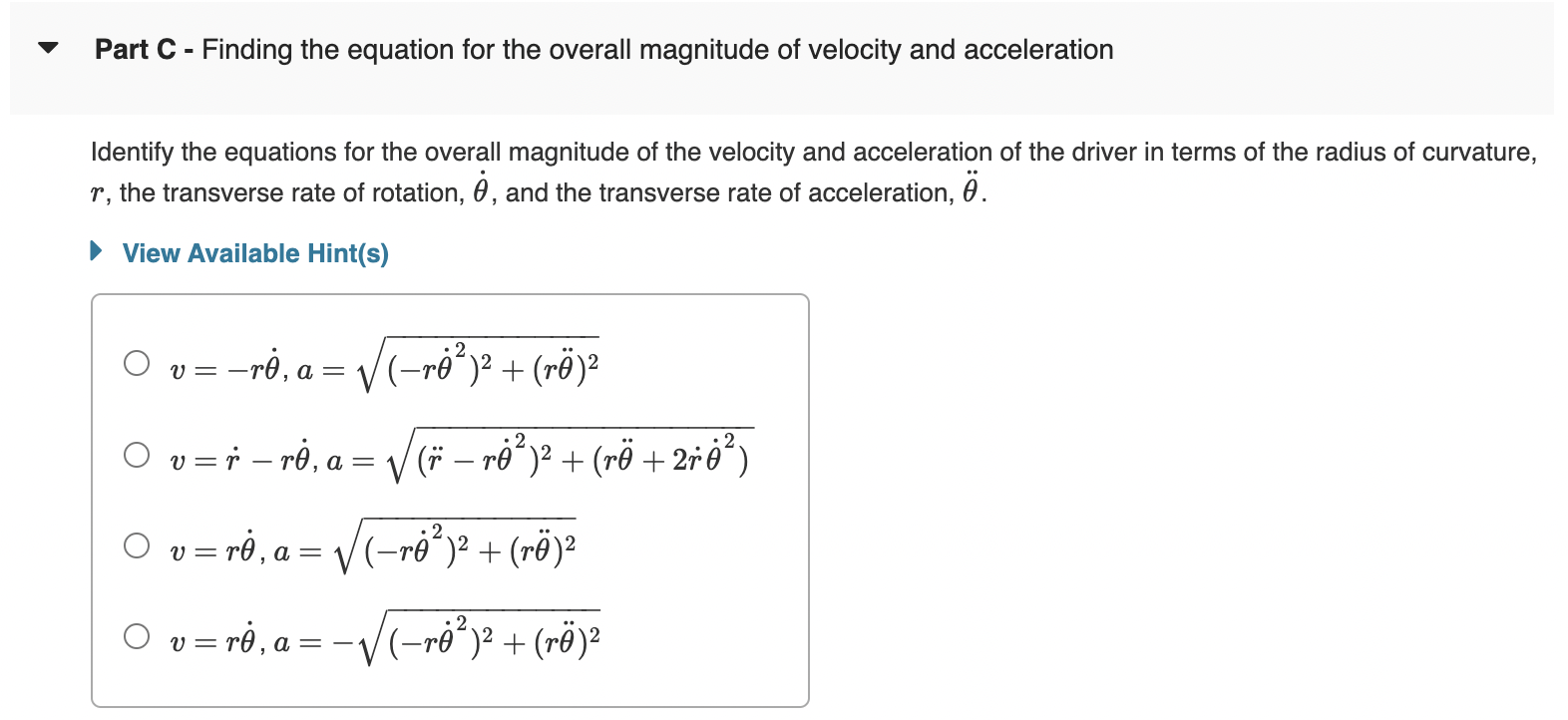 Solved Part C - Finding the equation for the overall | Chegg.com
