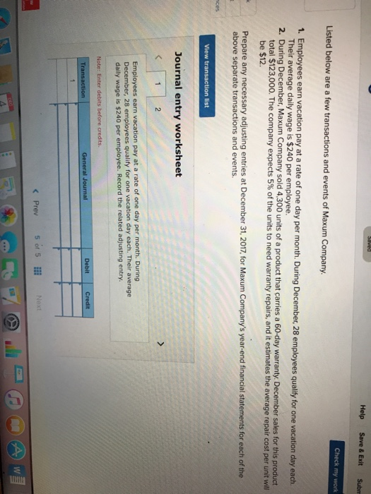 Solved Help Save& Exit Subm Use the following information | Chegg.com