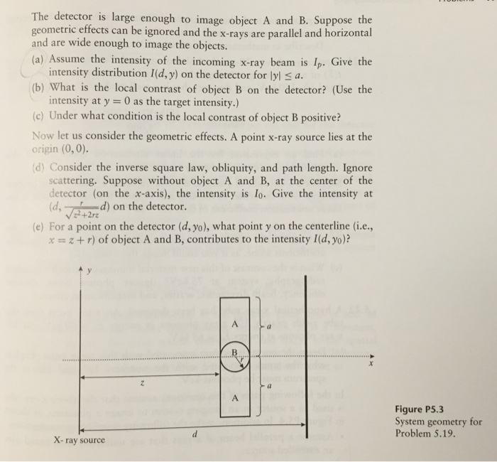 Solved 5.19 Consider the x-ray projection radiography system | Chegg.com