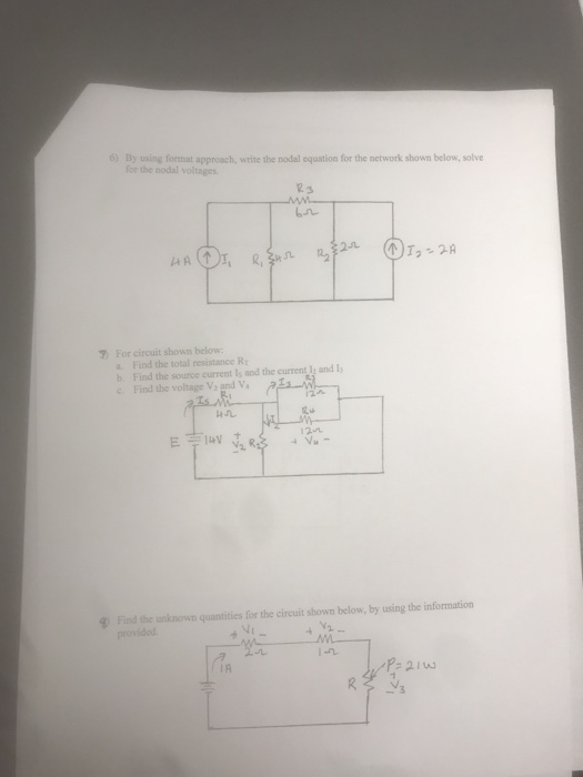 Solved 6) By using format approach, write the nodal equation | Chegg.com