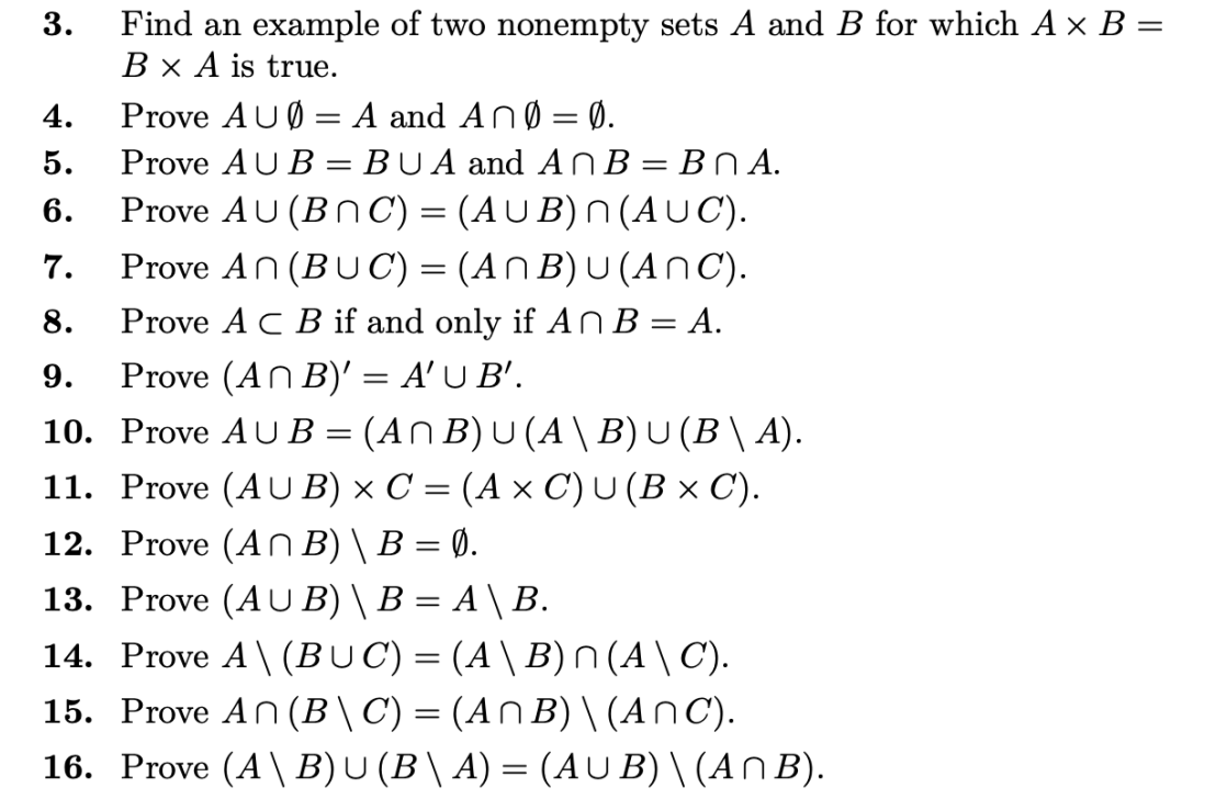 Solved Find an example of two nonempty sets A and B ﻿for | Chegg.com