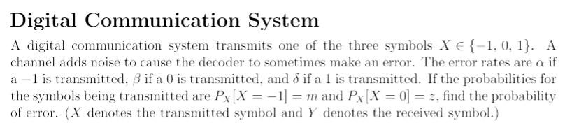 Solved Digital Communication System A digital communication | Chegg.com