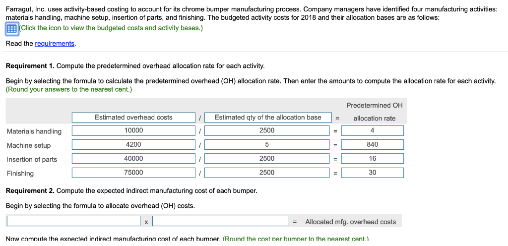 Solved Data Table Activity Materials handling Machine setup | Chegg.com