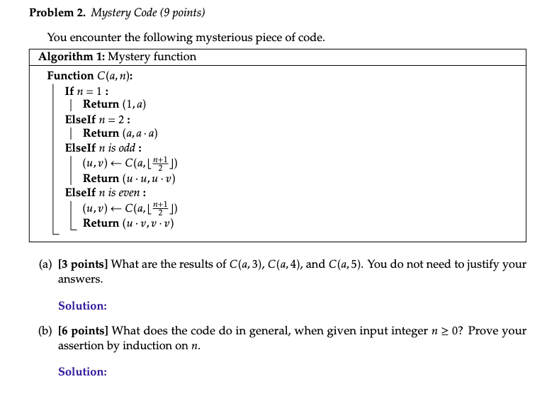 Solved Problem 2. Mystery Code (9 points) You encounter the | Chegg.com