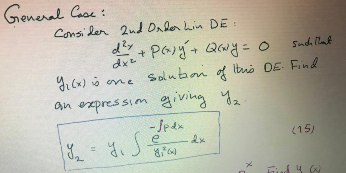 Solved d²y dx² General Case: Consider 2nd Order hin DE: + | Chegg.com