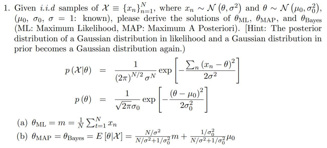 Solved Given i.i.d samples of x = {{xn}^N}_(n=1), where xn ~ | Chegg.com