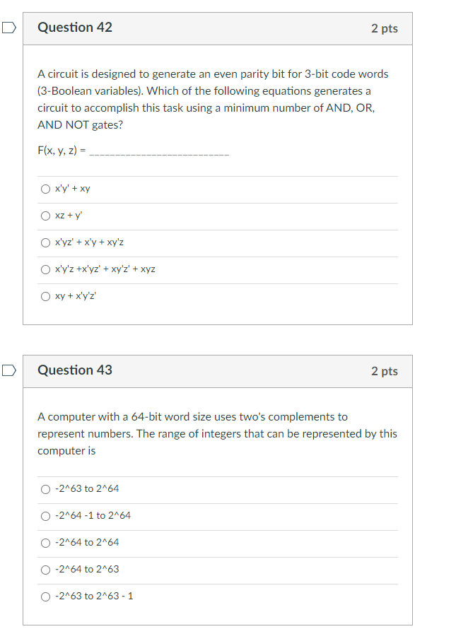 Solved A circuit is designed to generate an even parity bit | Chegg.com