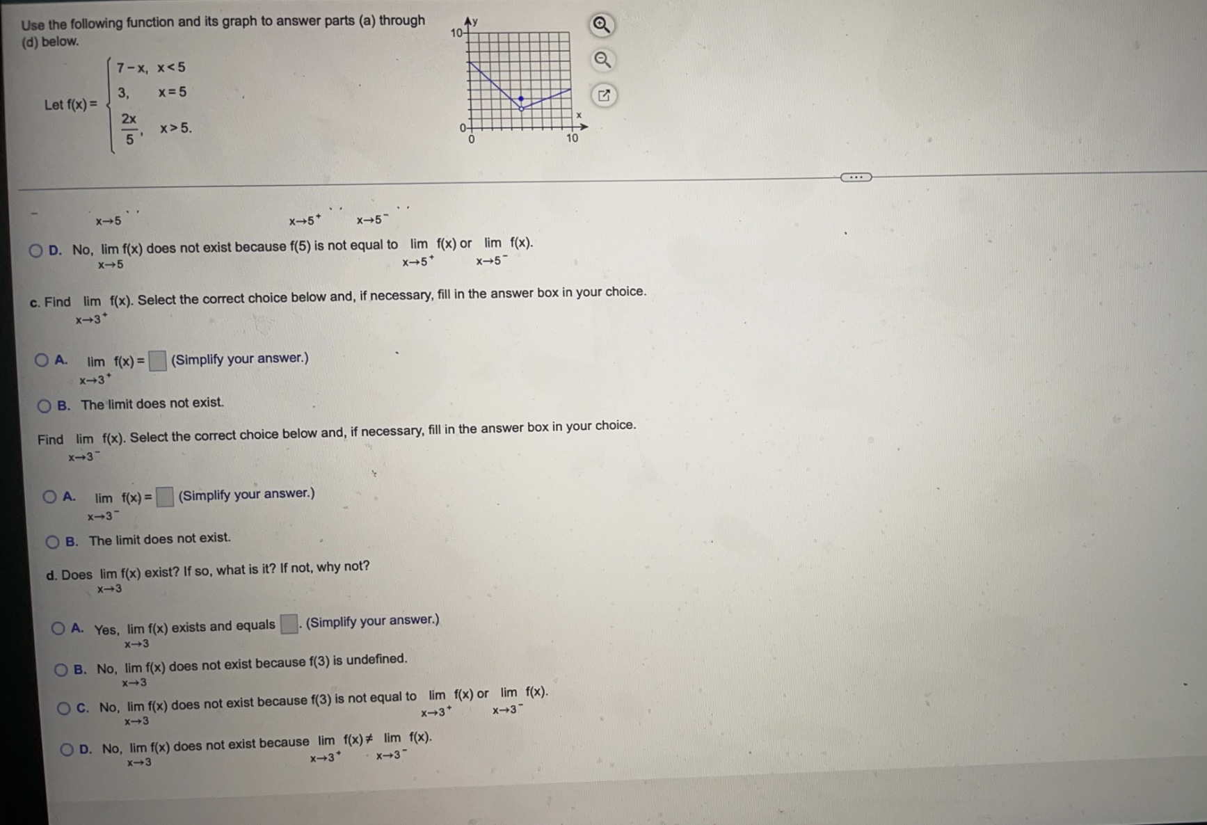 Solved Use the following function and its graph to answer | Chegg.com