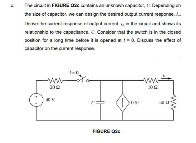 Solved C. The circuit in FIGURE Q2c contains an unknown | Chegg.com