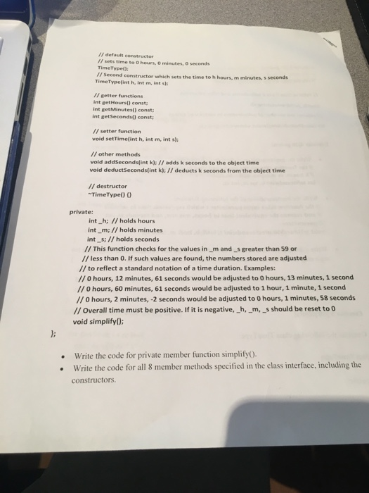 Solved Name of the class is class time and following that | Chegg.com