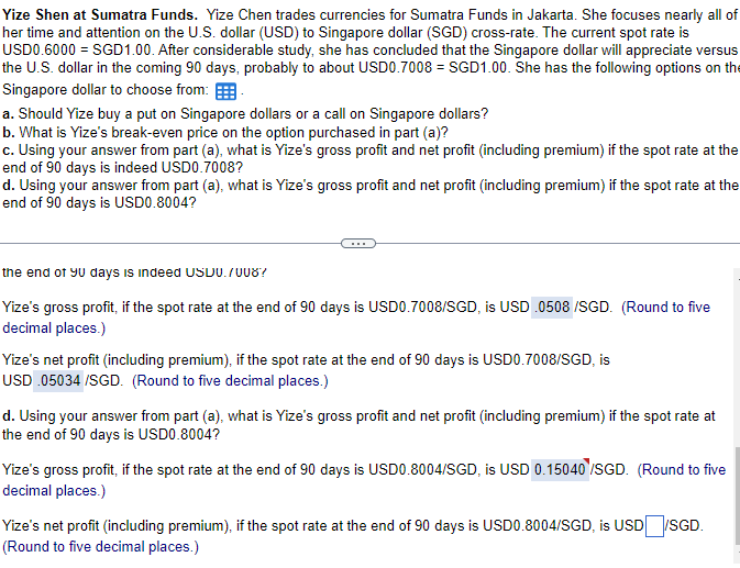 Solved Yize Shen at Sumatra Funds. Yize Chen trades | Chegg.com