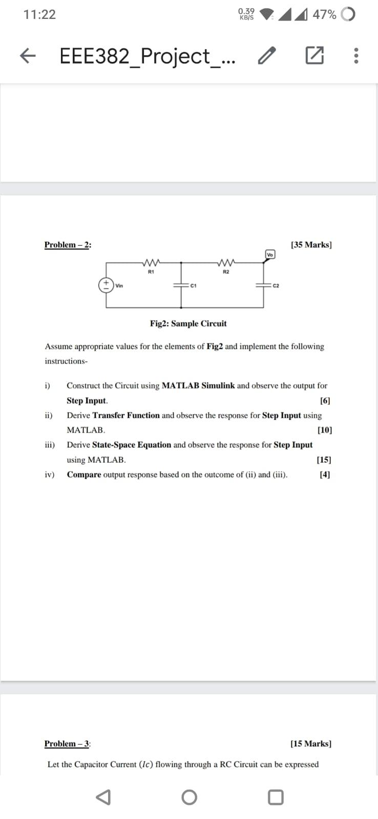 Fig2: Sample Circuit Assume appropriate values for | Chegg.com