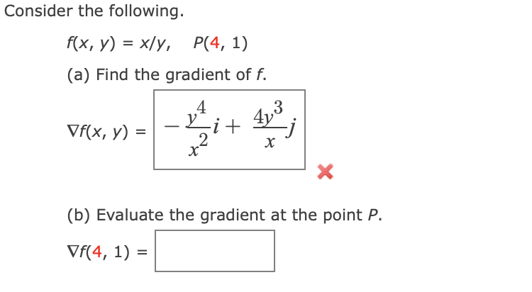 Solved Consider the following.f(x,y)=xy,P(4,1)(a) ﻿Find the | Chegg.com