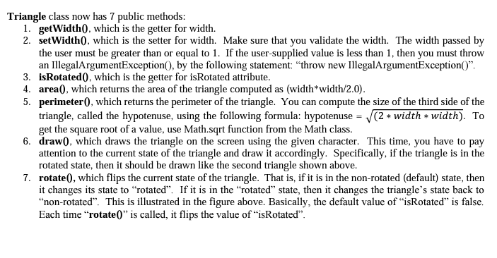Solved Rules: • You are asked to implement Triangle.java as | Chegg.com