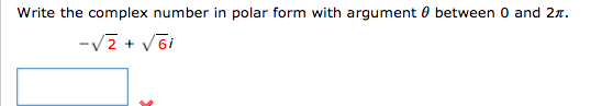 Solved Write the complex number in polar form with argument | Chegg.com