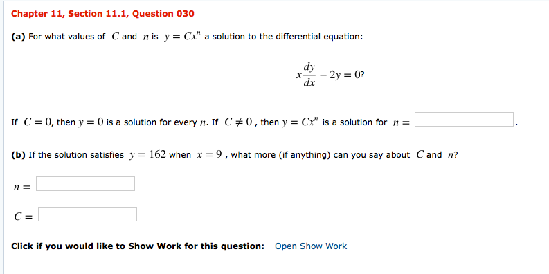 Solved Chapter 11, Section 11.1, Question 030 (a) For what | Chegg.com