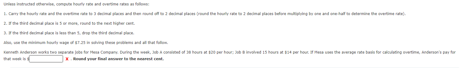 Unless instructed otherwise, compute hourly rate and | Chegg.com