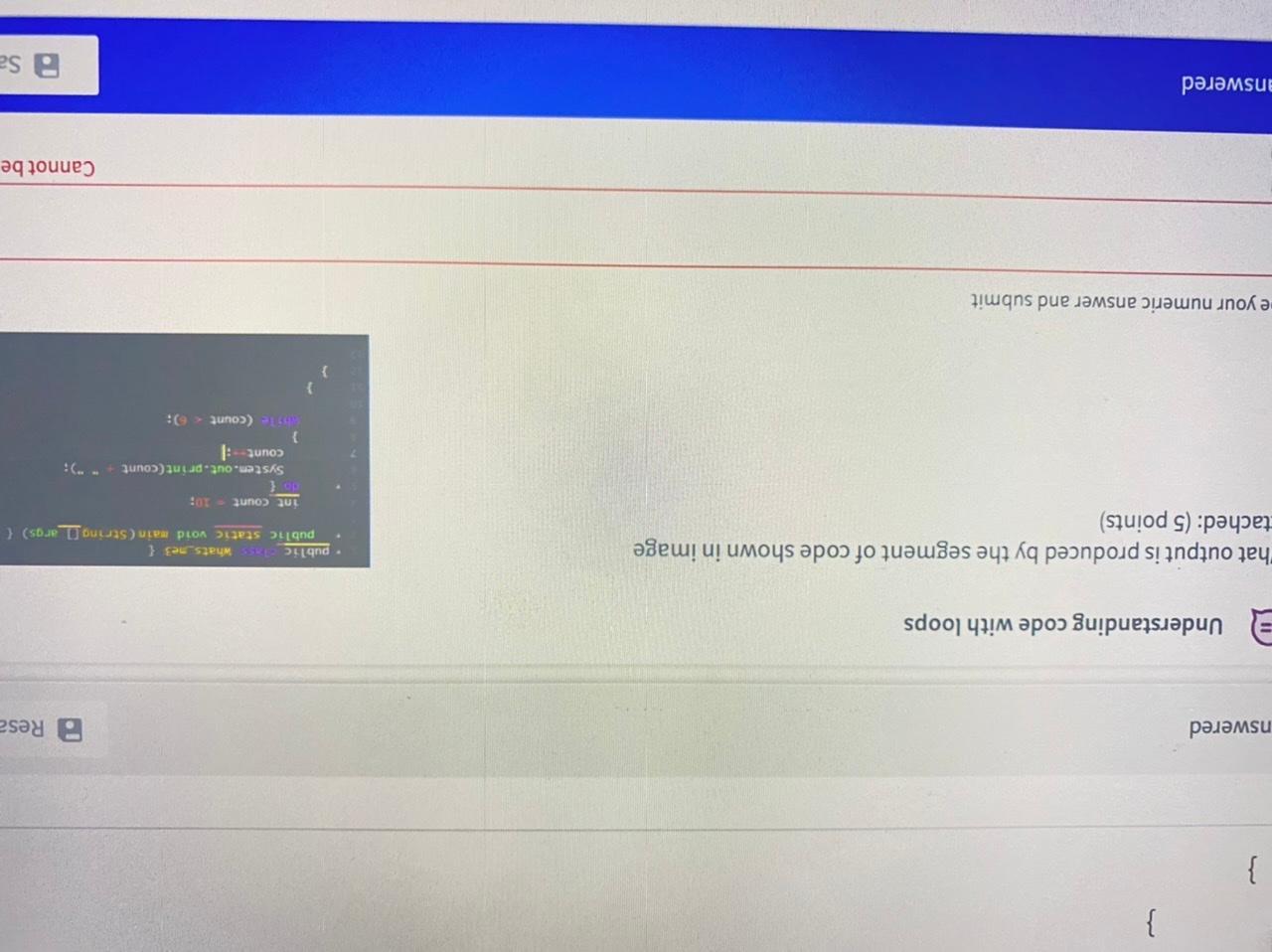 Solved } } nswered a Resa Understanding code with loops That | Chegg.com