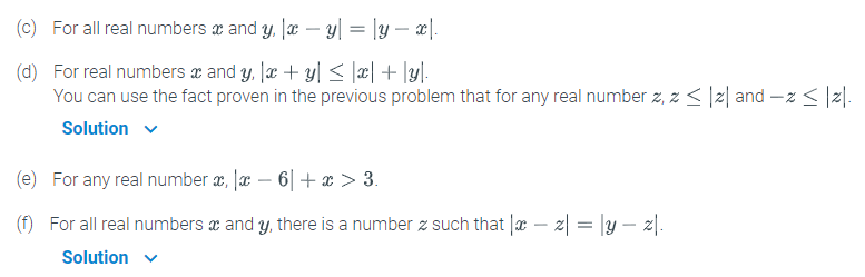Solved C) For all real numbers x and y, x - y = ly - xl. (d) | Chegg.com