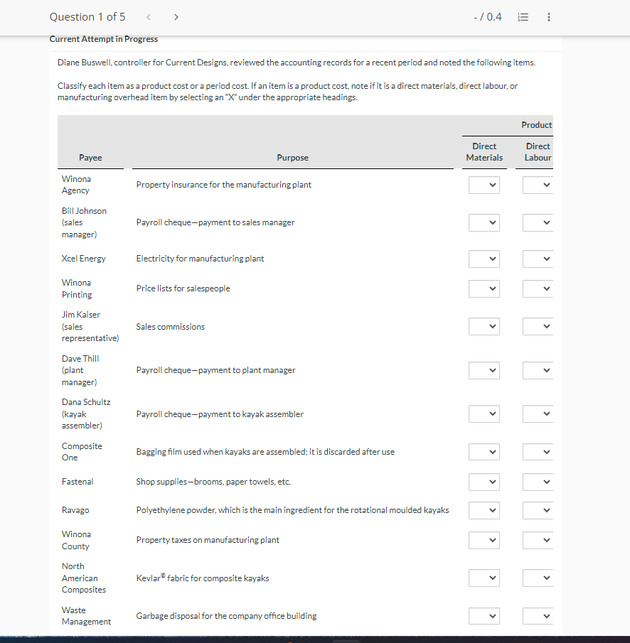Solved Current Attempt in ProgressDiane Buswell, controller | Chegg.com